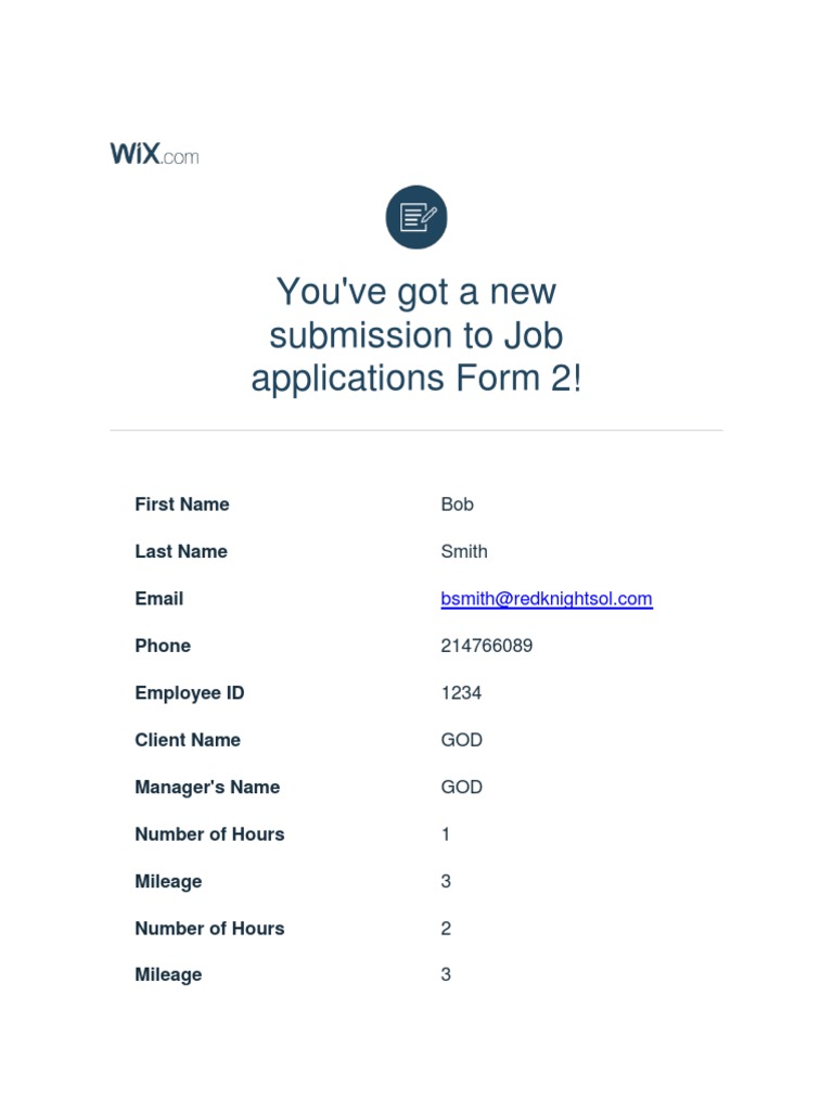 You've Got A New Submission To Job Applications Form 2! | PDF