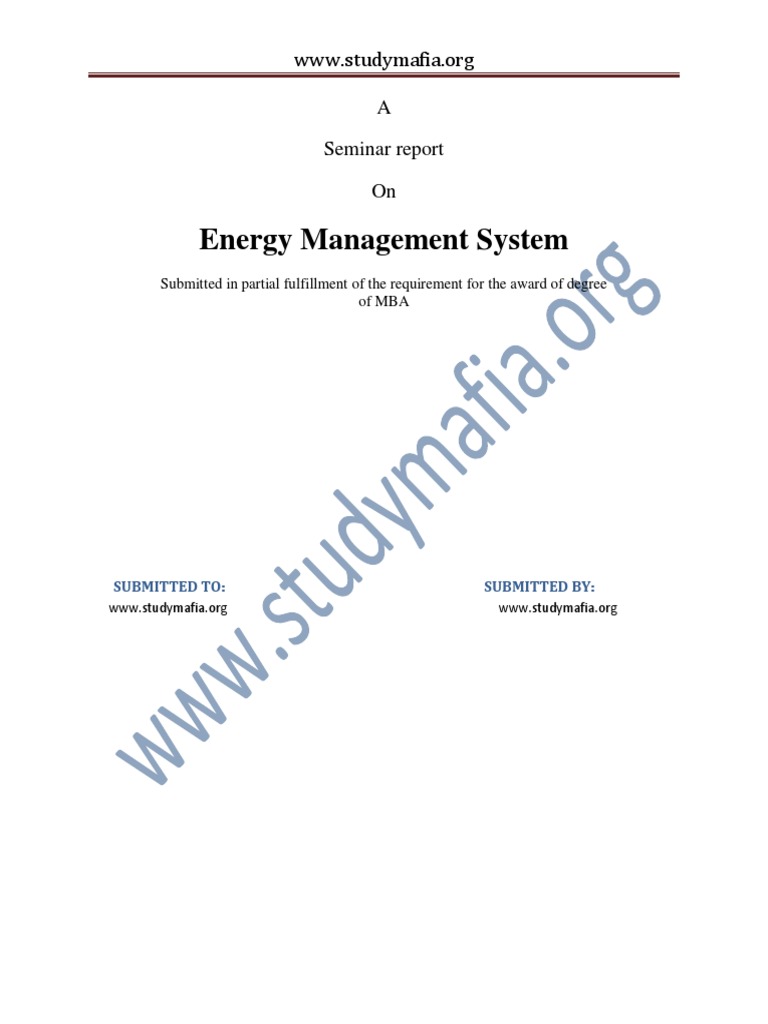 MBA Energy Management Report | PDF | Efficient Energy Use | Nature