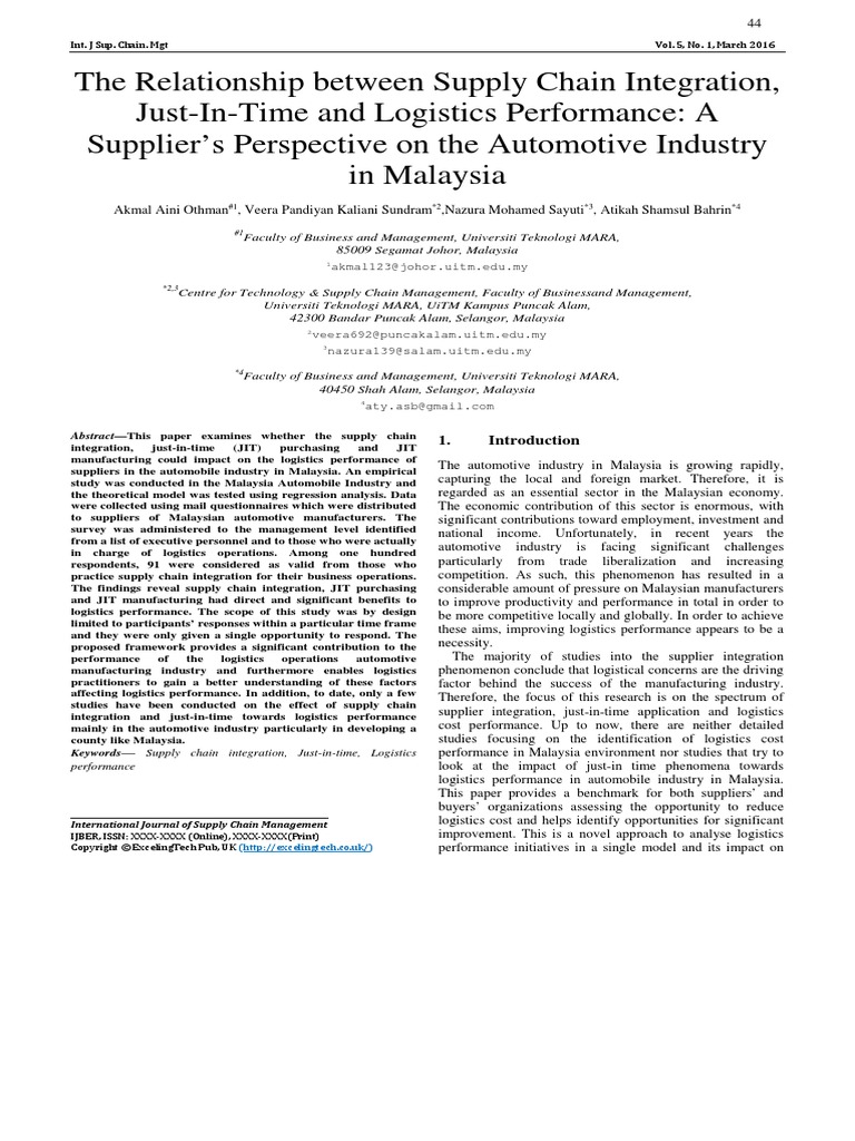 05 Supply Chain Integration | PDF | Supply Chain | Logistics