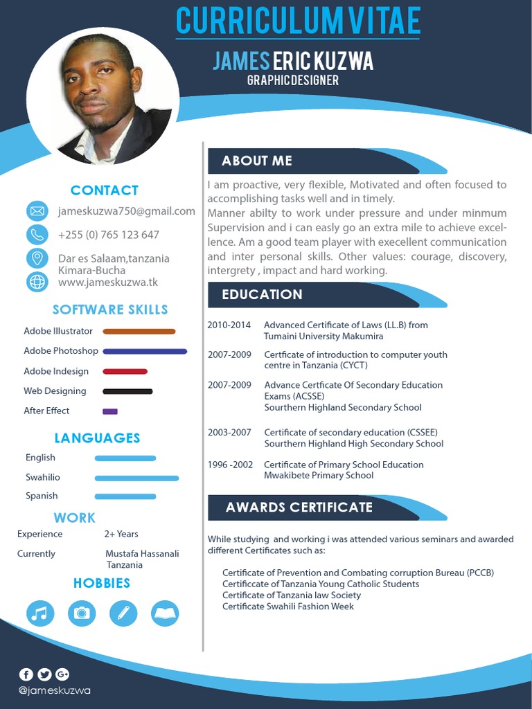 Sample of CV | PDF | Tanzania | Behavior Modification