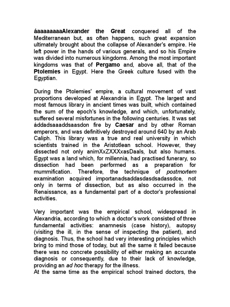 Hellenistic Roman Medicine | PDF | Roman Empire | University