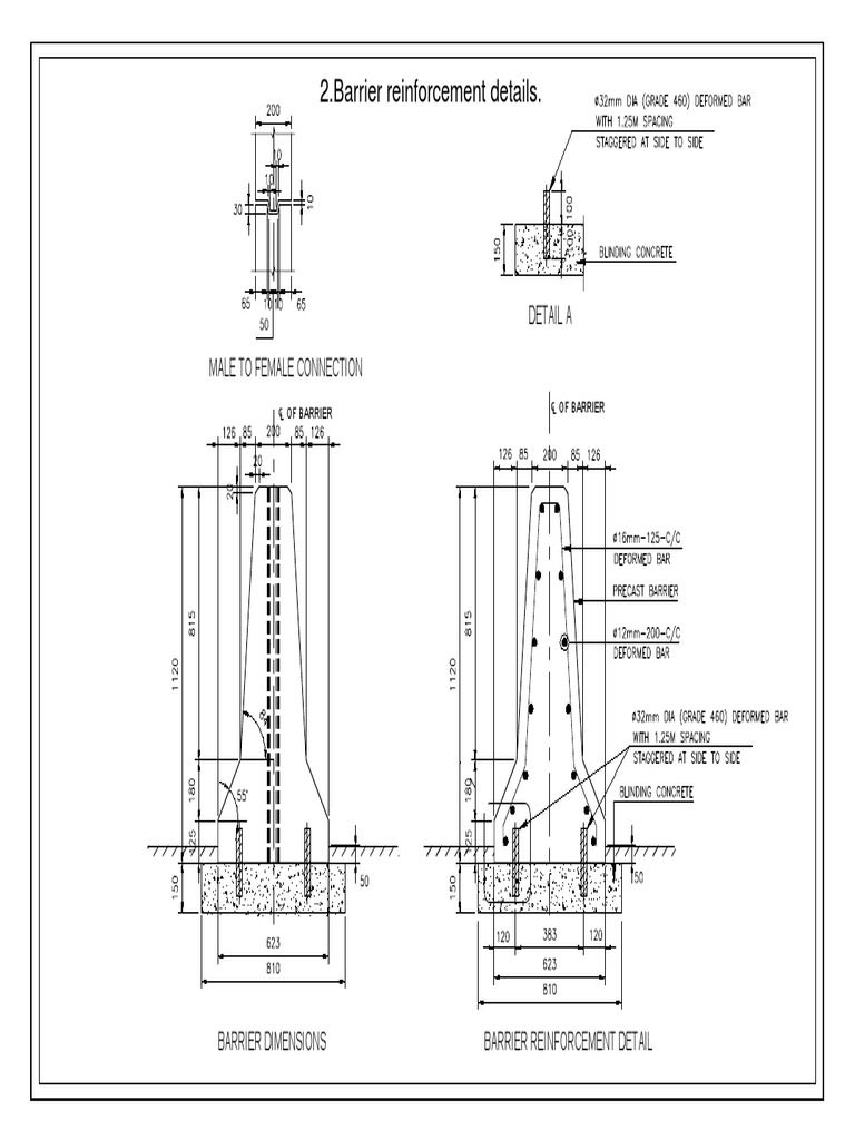 2.barrier Reinforcement Details.: Detail A | PDF