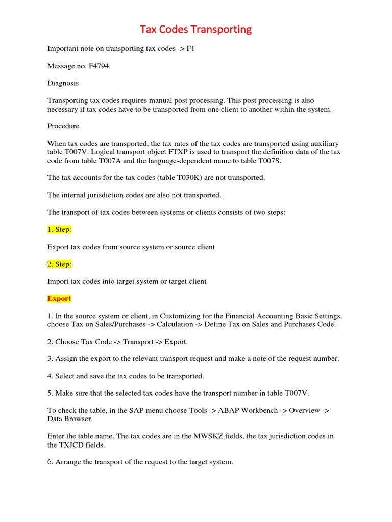 Tax Codes Transport | PDF | Taxation In The United States | Taxes