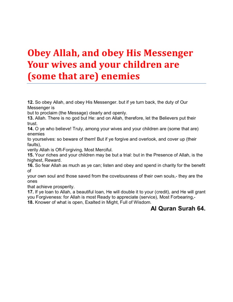 Obey Allah | PDF