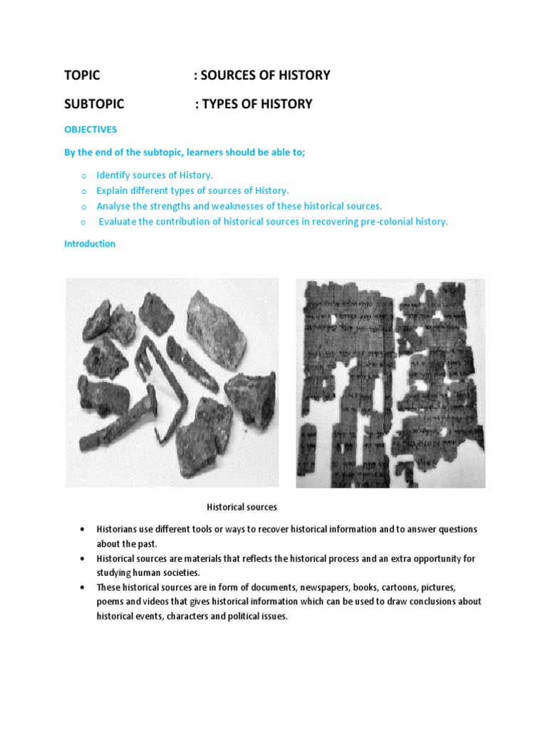 Types of History Notes | PDF | Archaeology | Anthropology
