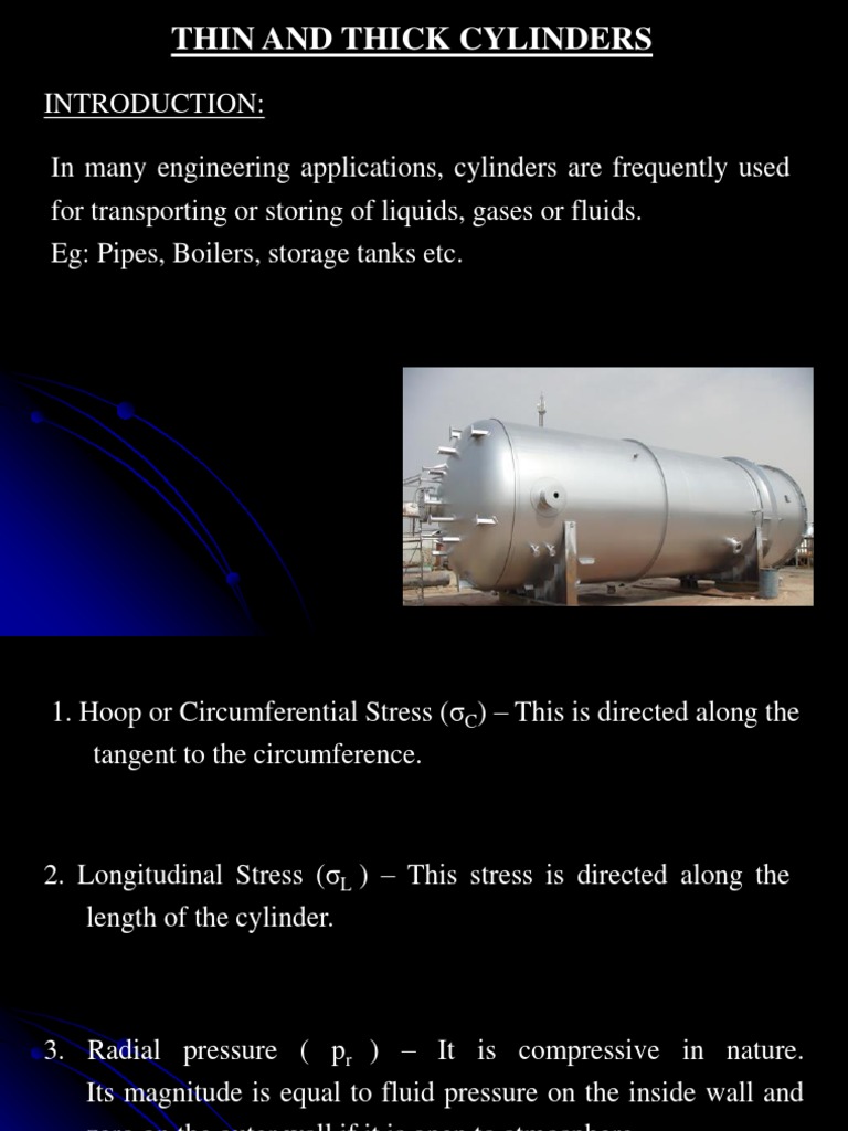 Thin and Thick Cylinders | PDF | Stress (Mechanics) | Mechanics