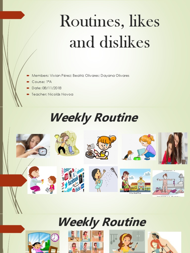 Weekly Routines and Preferences Overview | PDF