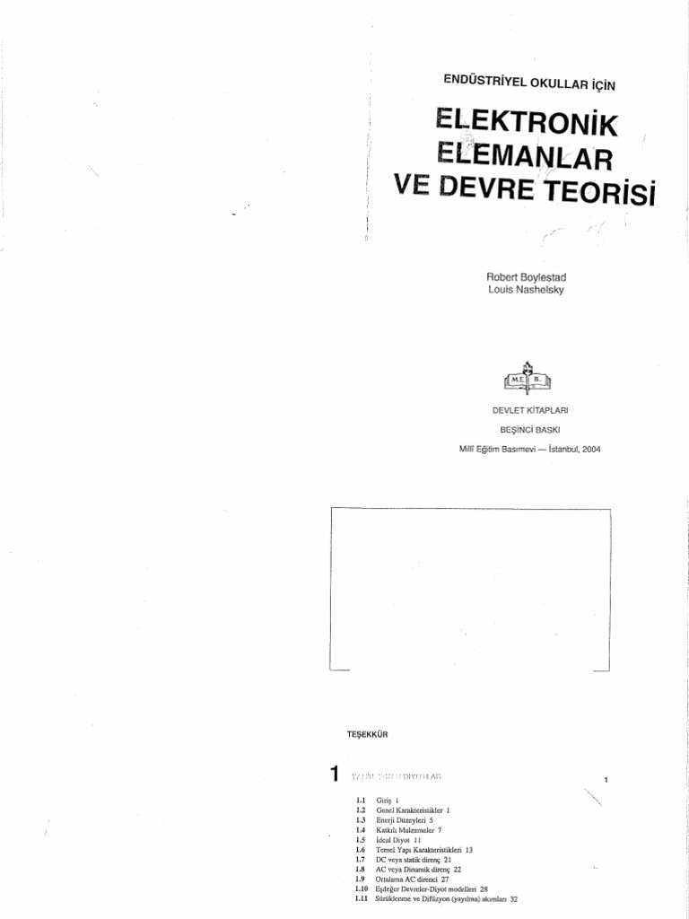 Elektronik Elemanlar Ve Devre Teorisi | PDF