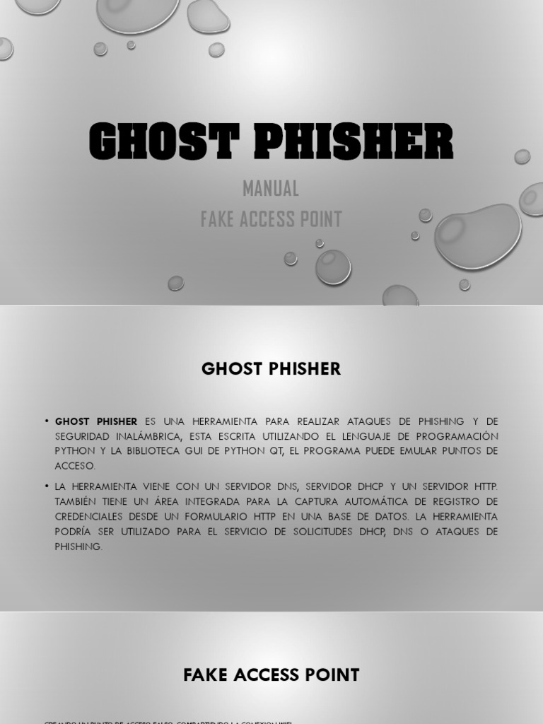 Manual Ghost Phisher PDF | PDF | Punto de acceso inalámbrico | Suplantación de identidad