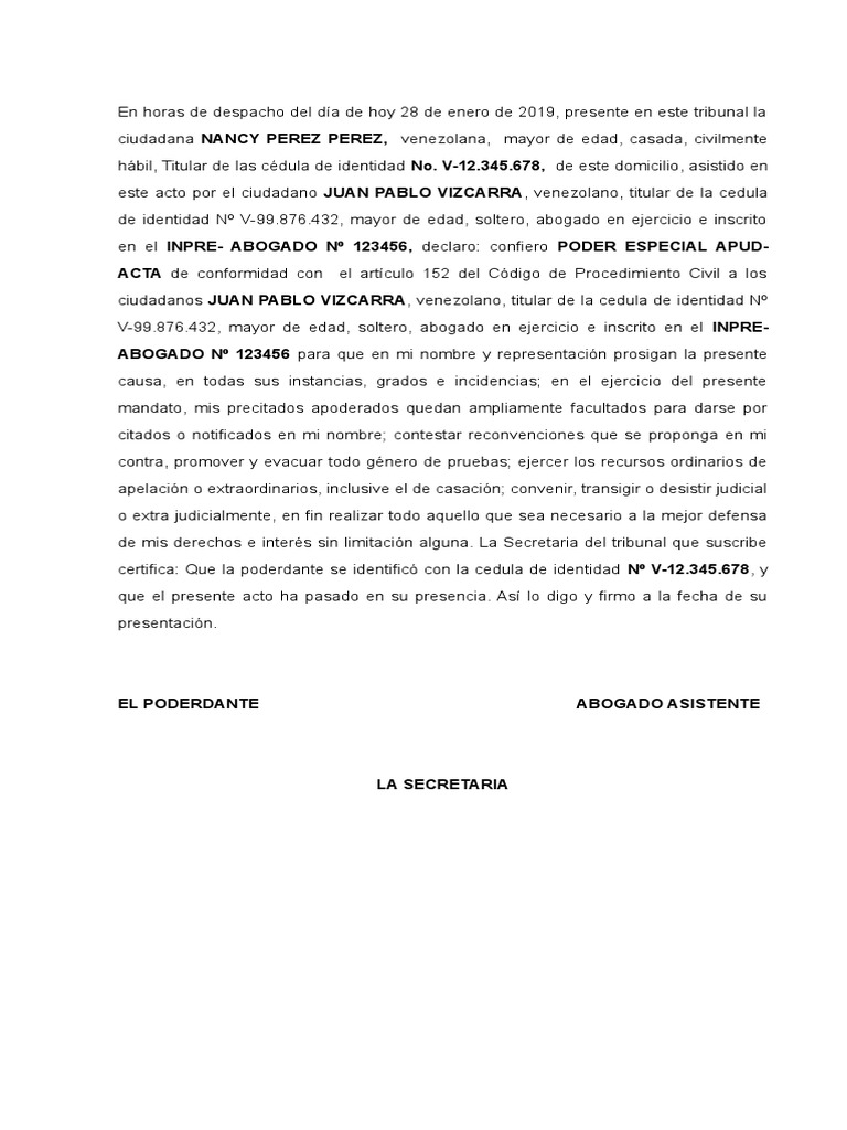 Poder Apud Acta en Venezuela | Venezuela | Información del gobierno