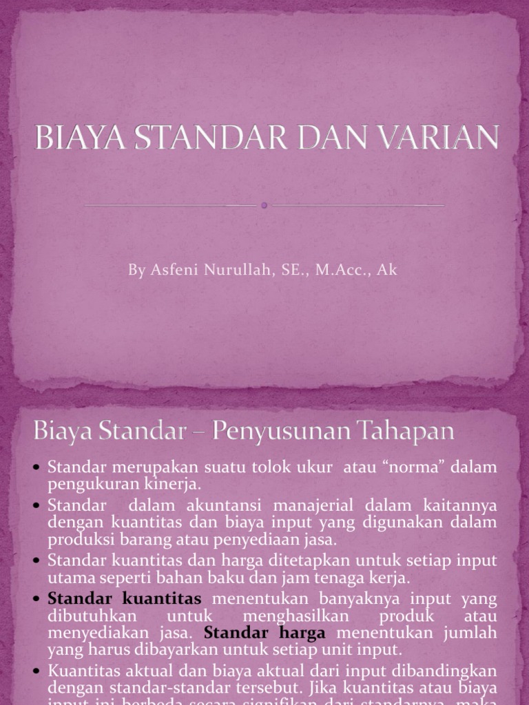 Biaya Standar Dan Varian | PDF