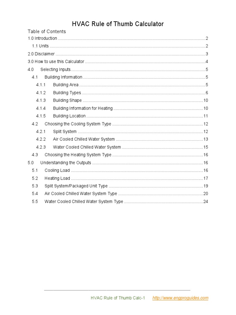 Rule of Thumb Calculator Instruction | PDF | Hvac | Heat Exchanger
