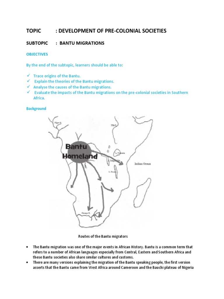 Bantu Migration Notes | PDF | Africa | Agriculture