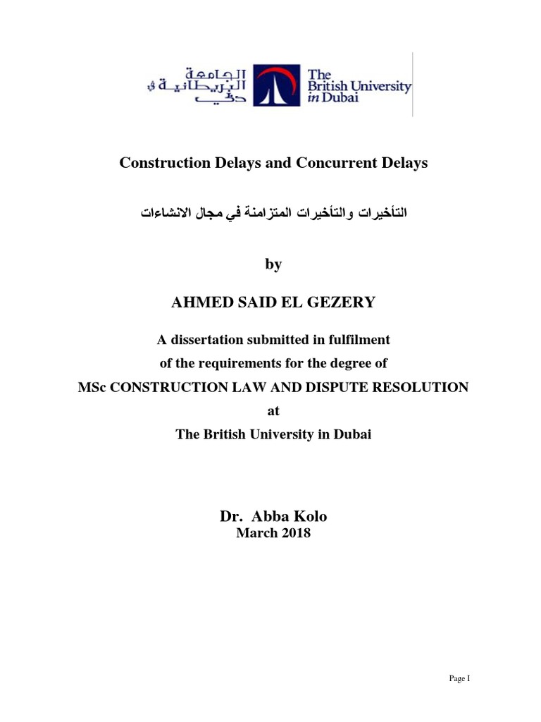 Delay Thesis | Download Free PDF | Thesis | United Arab Emirates