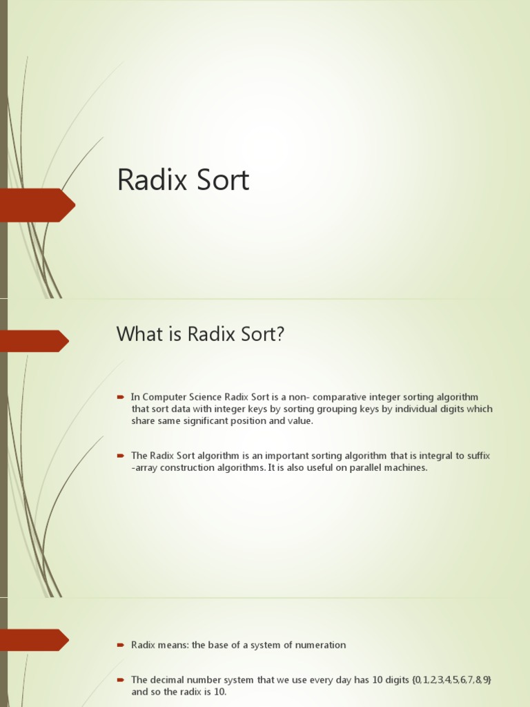 Radix Final 171212133658 PDF | PDF | Algorithms | Computer Science