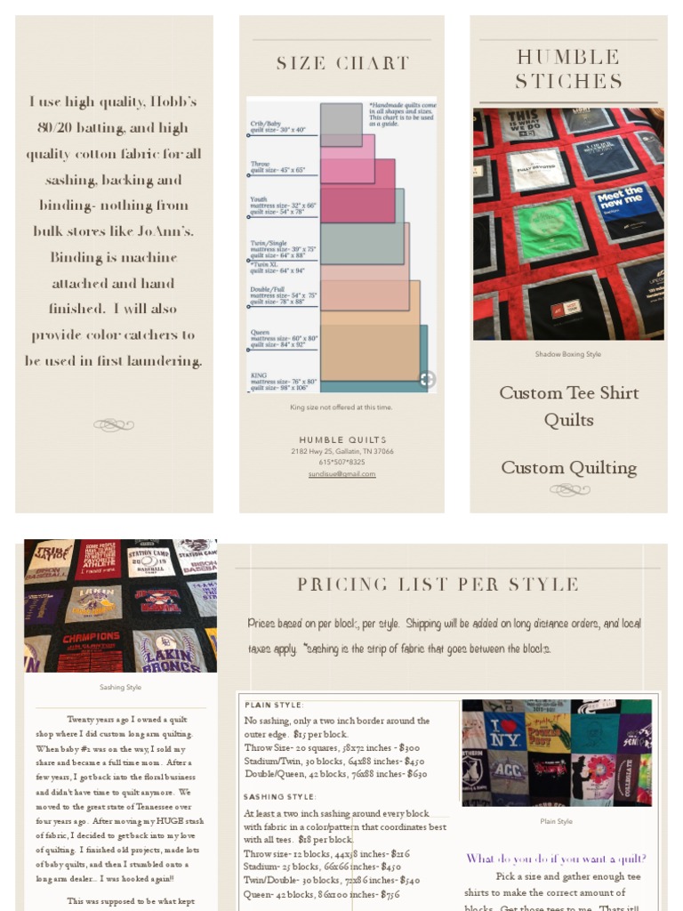 Custom Quilts & Pricing Guide | PDF | Quilting | Quilt