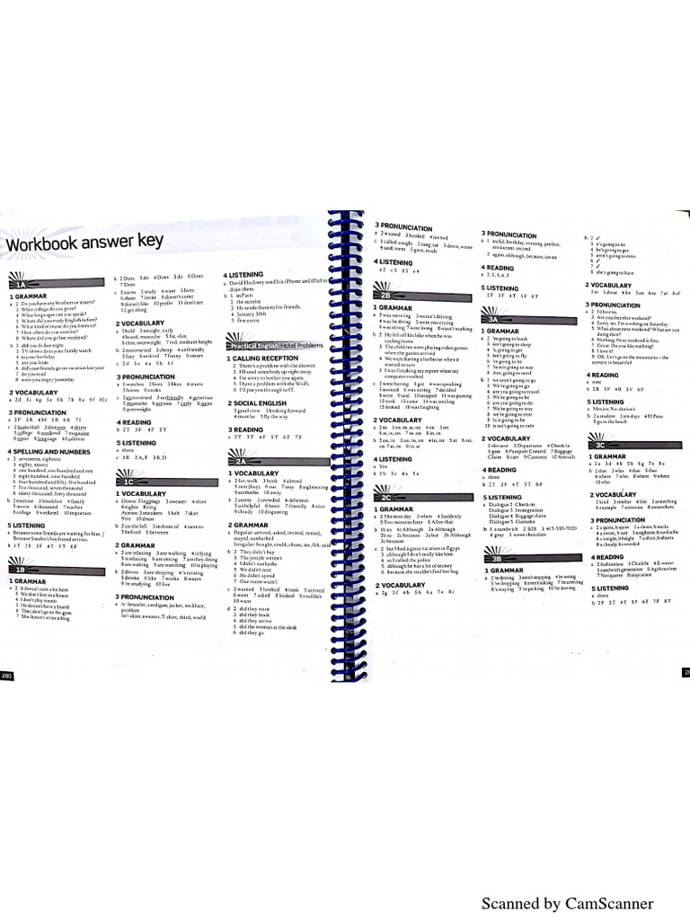 Workbook 2A Answer Key PDF | PDF