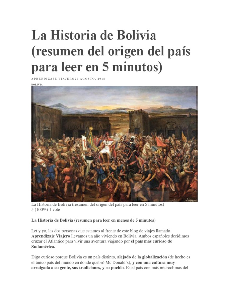 La Historia de Bolivia | PDF