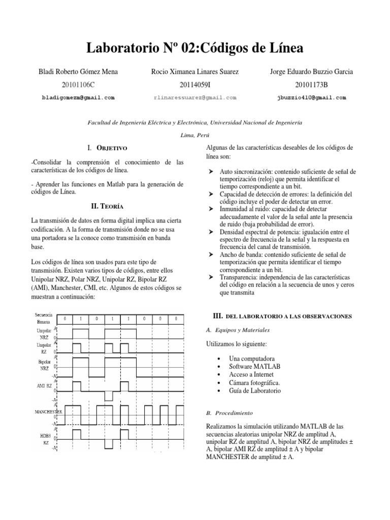 Códigos de Línea en Matlab | PDF | Electrónica | Ingeniería en ...