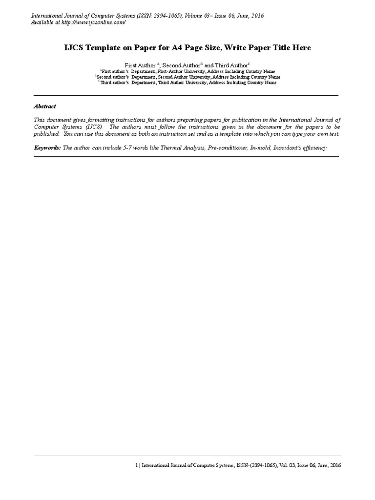 Ijcs Template Ijcs | PDF | Citation | International System Of Units