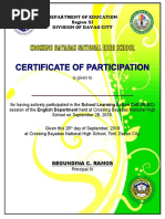 Template Certificate of Participation Lac | PDF