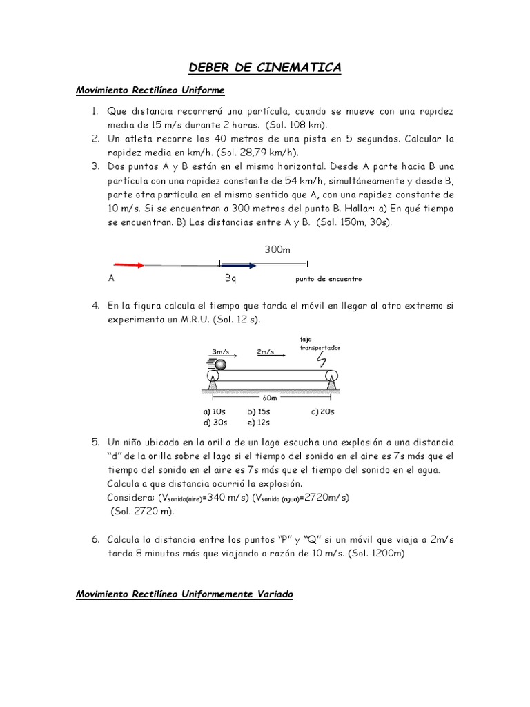 Ejercicios de Cinematica | PDF | Cinemática | Dom
