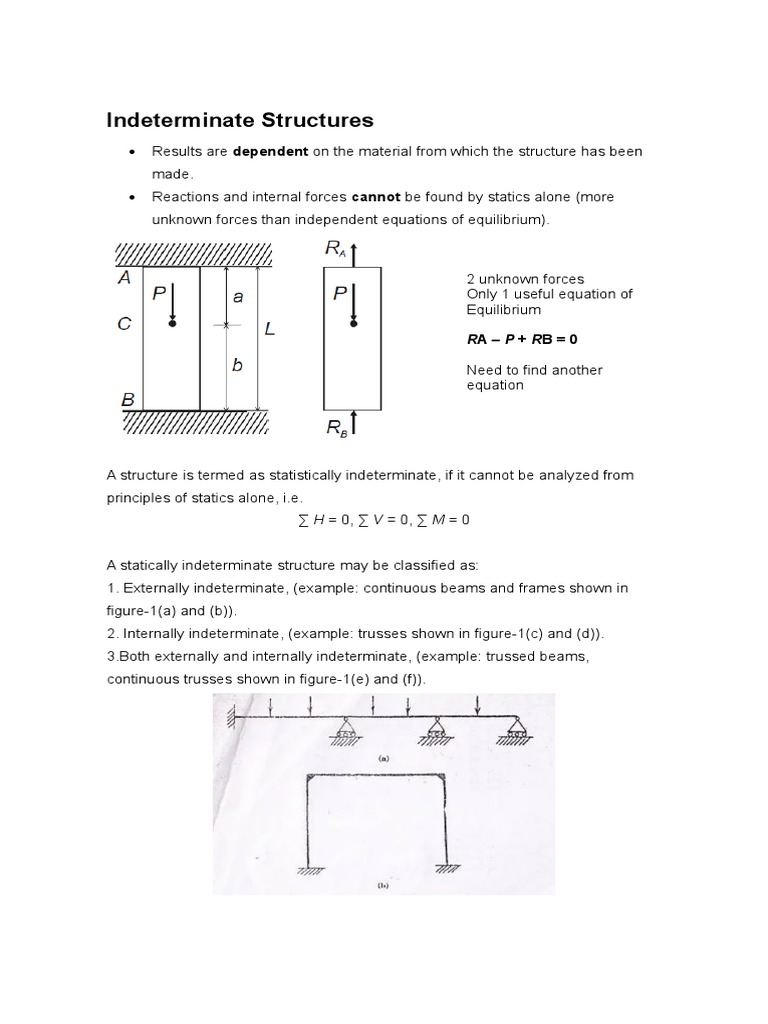 Indetermine Structure | PDF | Bending | Beam (Structure)