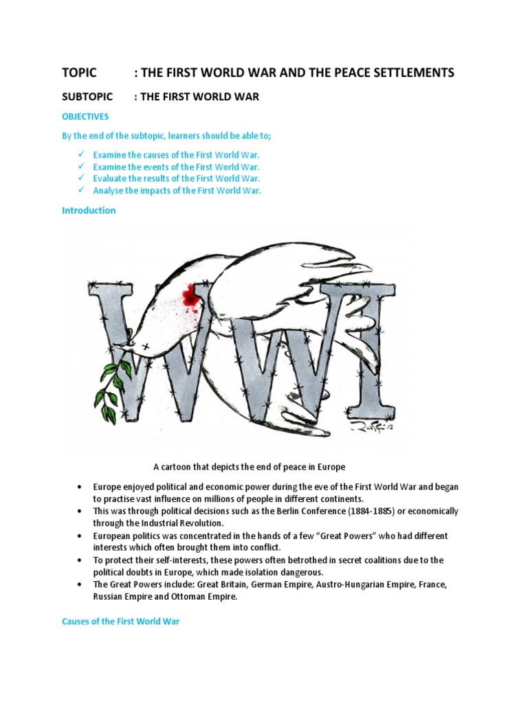 The First World War Notes | PDF | Allies Of World War I | Austria Hungary