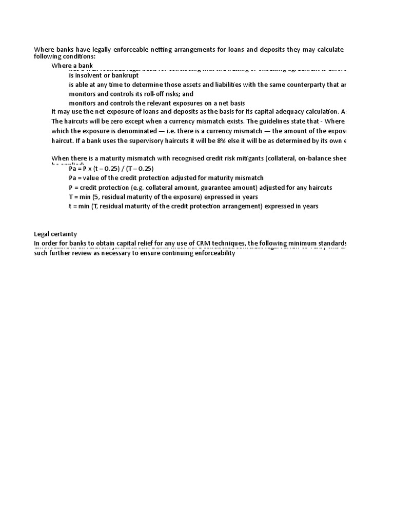 On Balance Sheet Netting | PDF | Credit | Finance & Money Management