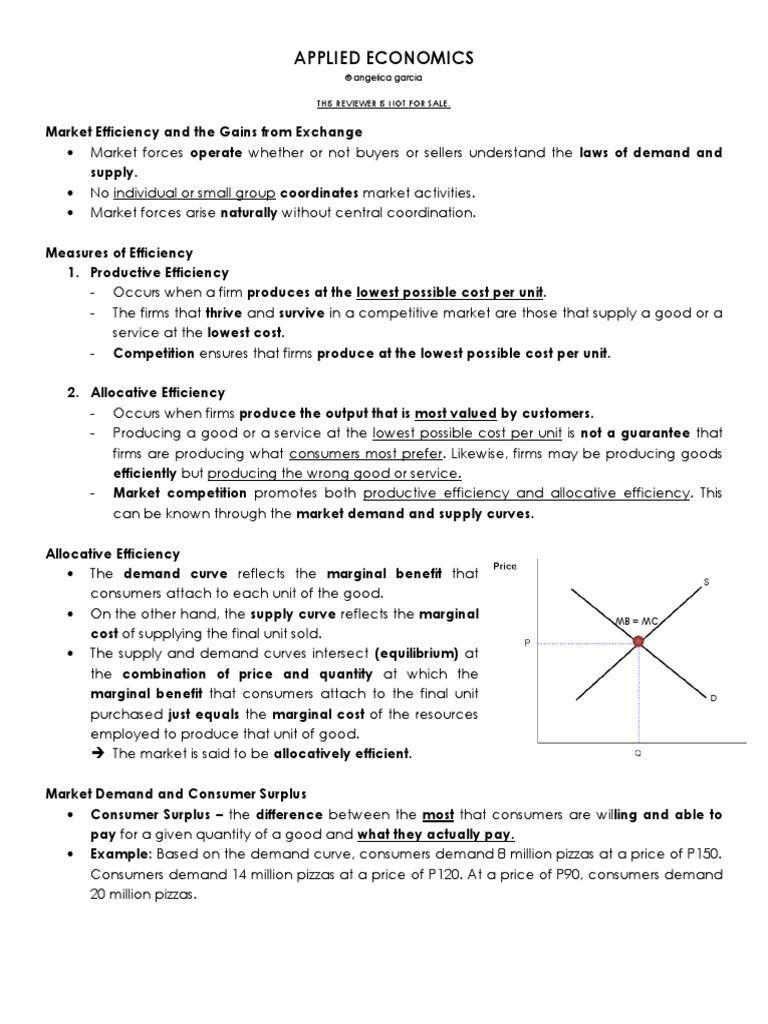 Applied Economics Reviewer 2nd Quarter | PDF | Supply And Demand ...