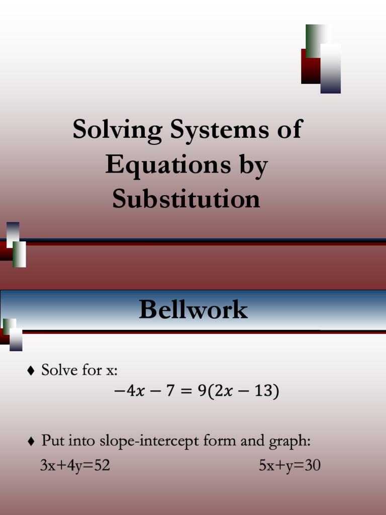 Solving System of Equations | PDF | Language Arts & Discipline ...
