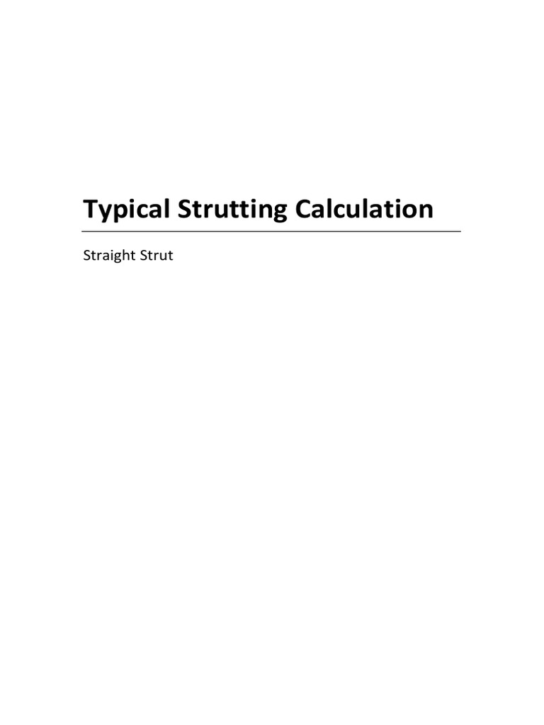 Strut Design Sheet PDF | PDF | Buckling | Bending