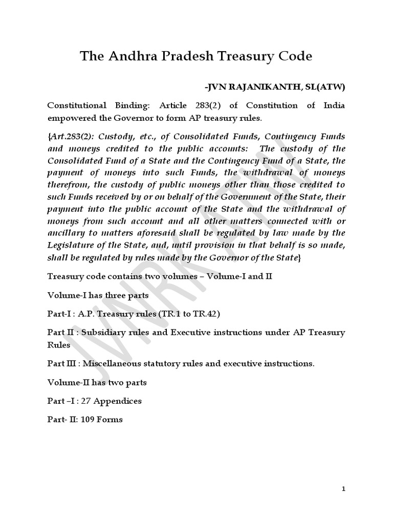 A.p.treasury Code Vol-1 PDF | PDF | Cheque | Payments