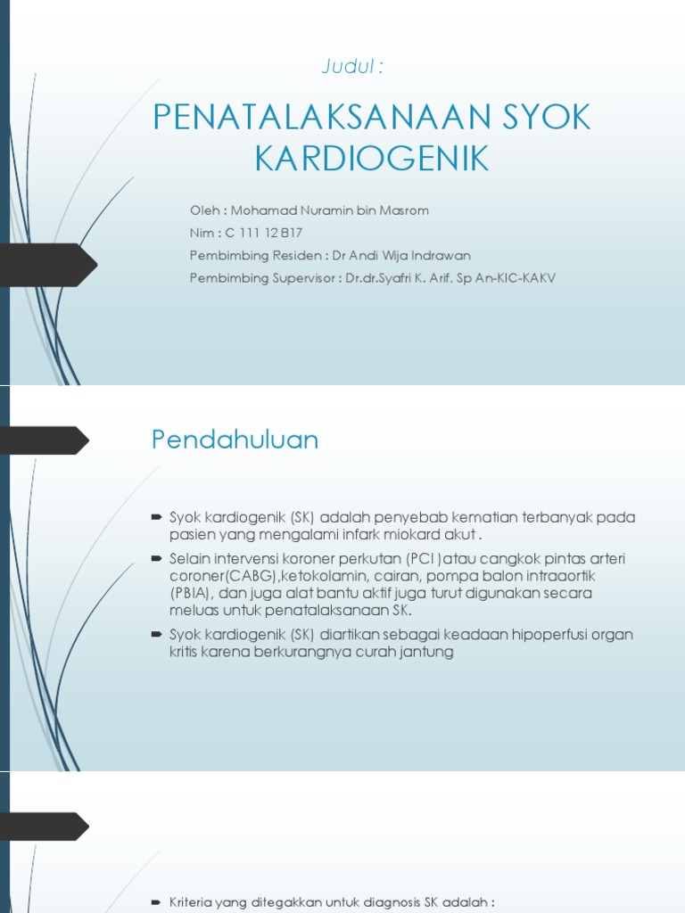 Penatalaksanaan Syok Kardiogenik | PDF