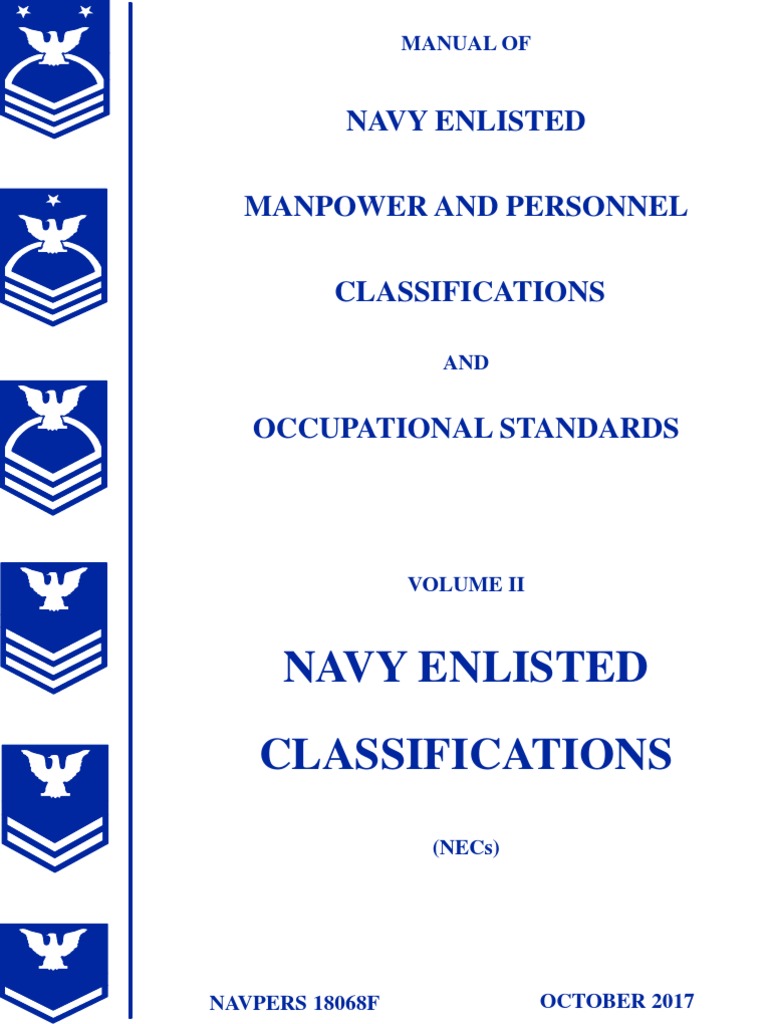 Manual of Navy Enlisted Manpower and Personnel Classifications and ... Manual of Navy Enlisted Manpower and Personnel Classifications and ...