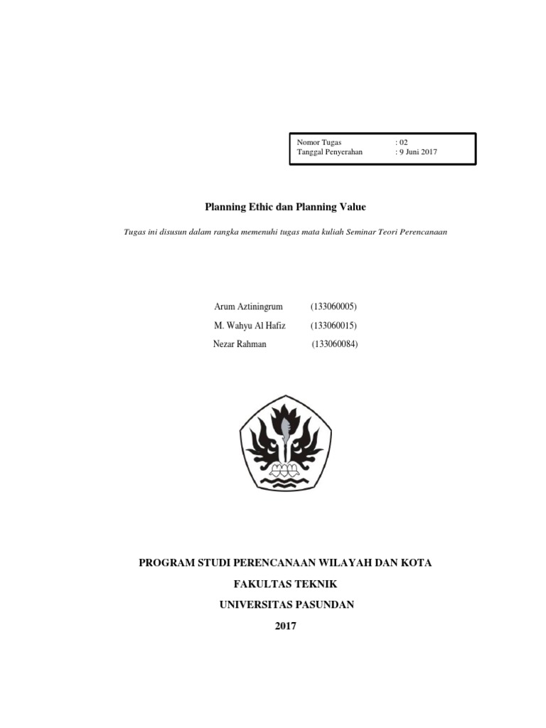 Planning Ethic and Planning Value | PDF