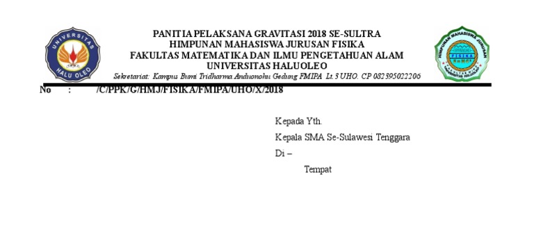 Contoh KOP AMPLOP Fix | PDF