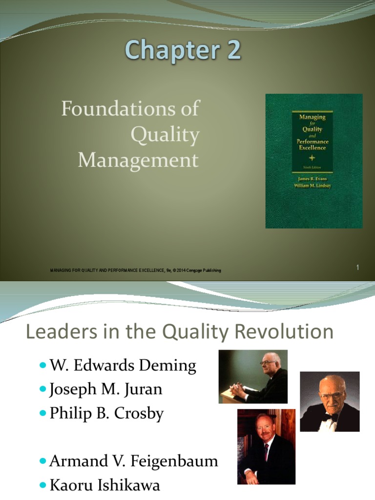 Foundations of Quality Management: Managing For Quality and Performance ...