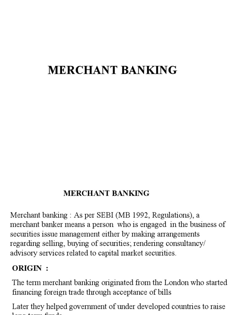 Understanding Merchant Banking in India | PDF | Stocks | Financial Capital
