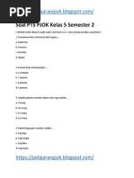 Soal UAS PJOK Kelas 5 Semester 2 | PDF