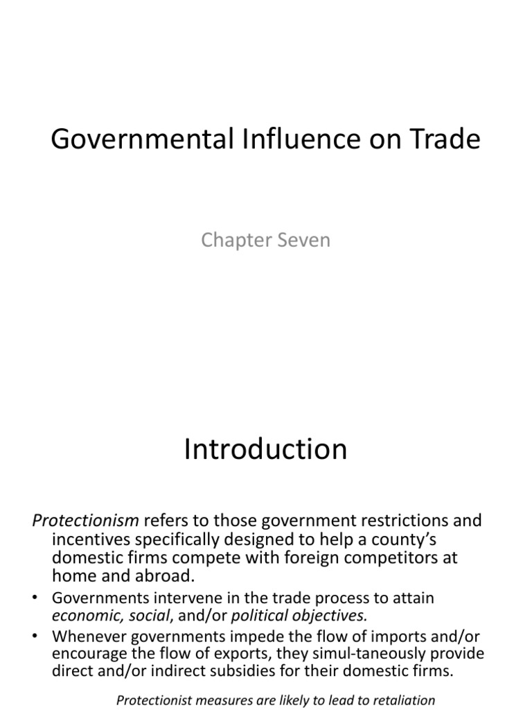Government Influence on Trade Policy | PDF | Tariff | Non Tariff ...