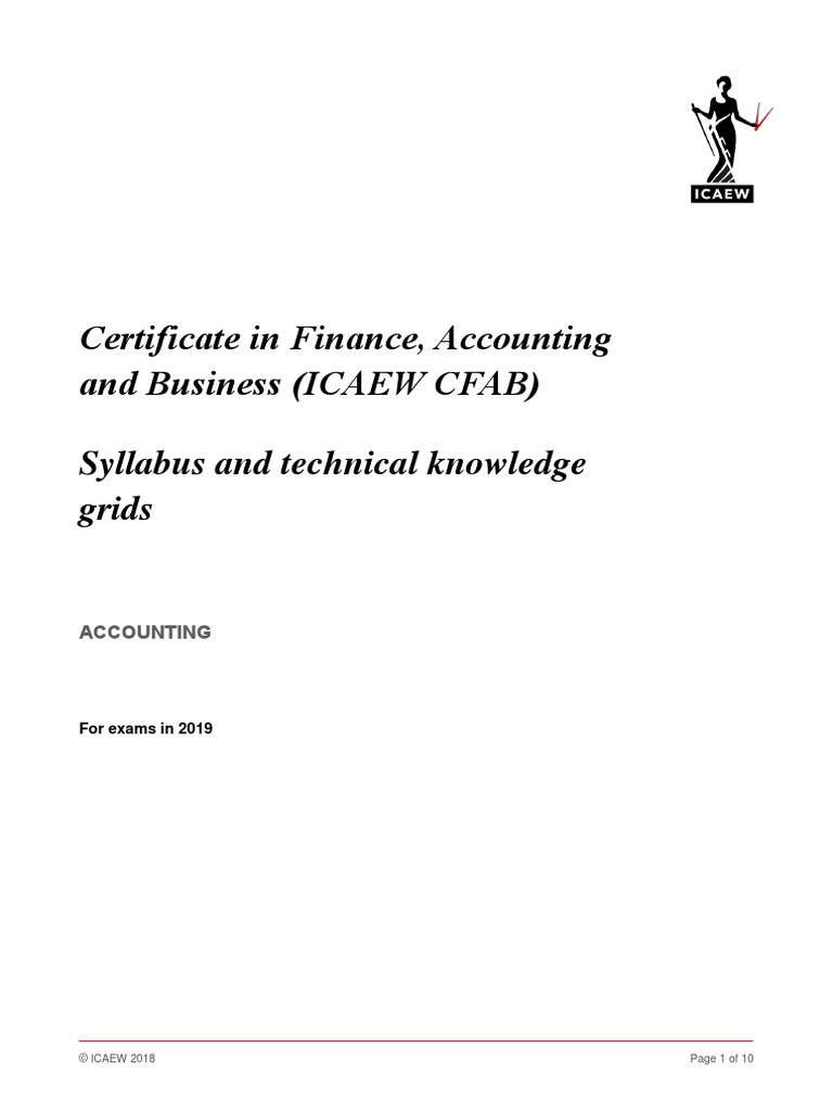 Icaew Cfab Acc 2019 Syllabus | PDF | International Financial Reporting ...
