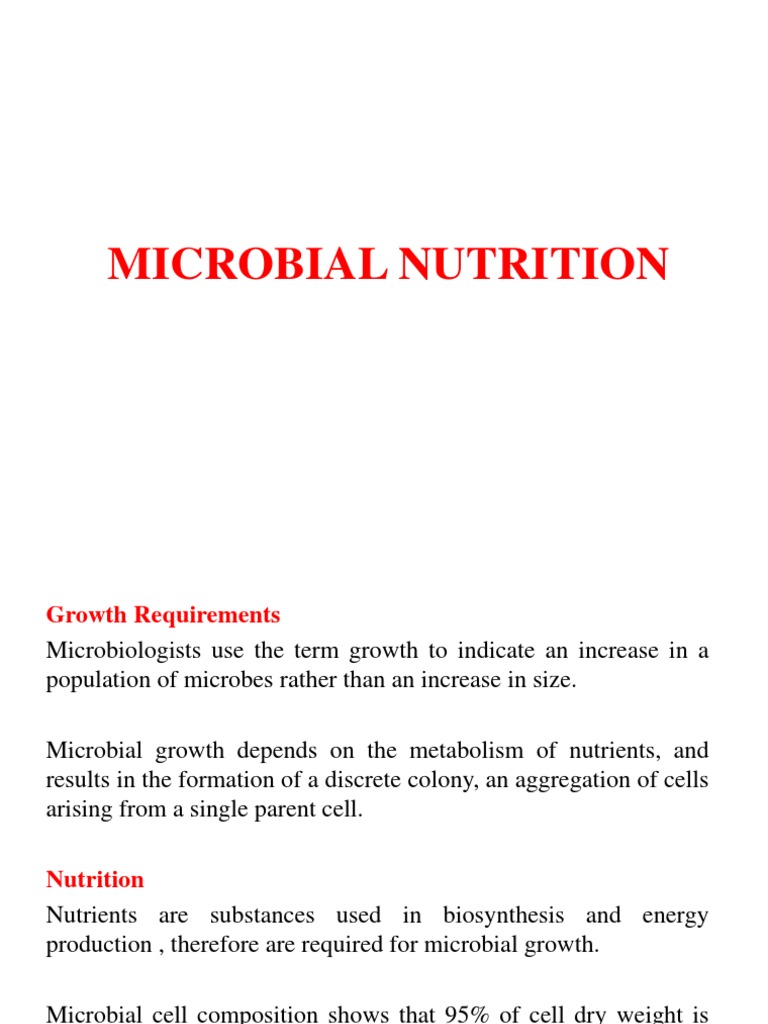 Microbial Nutrition | PDF | Nutrients | Atoms