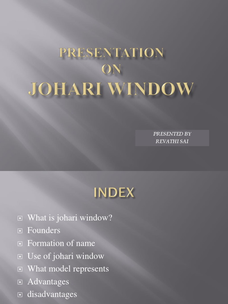Johari Window | PDF | Communication | Emergence