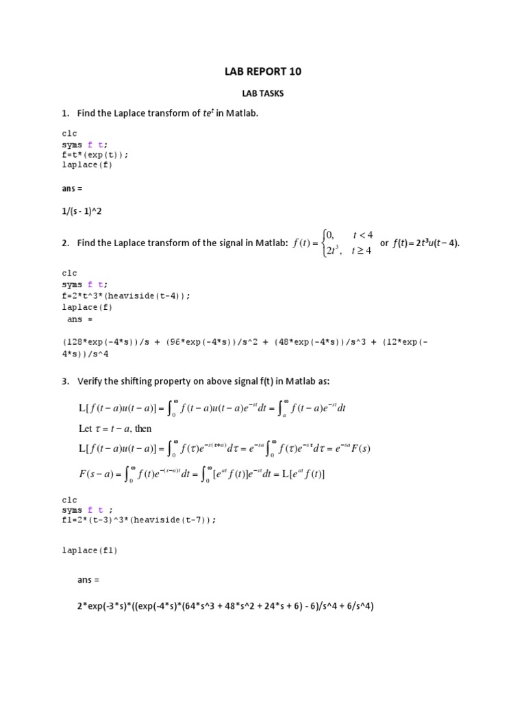 Lab Report | PDF | Differential Equations | Functional Analysis