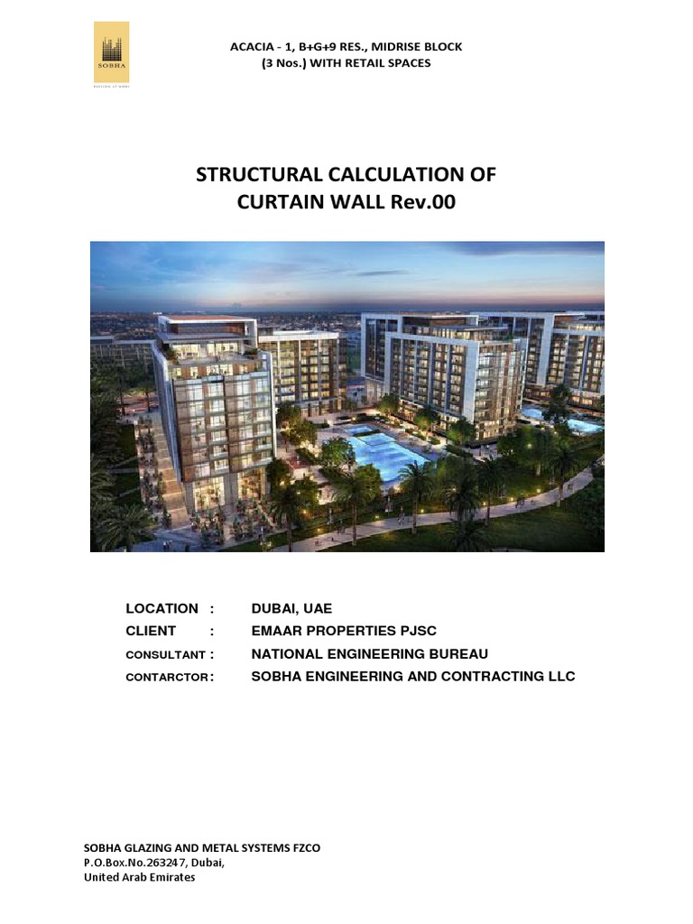 Structural Calculation of Curtain Wall | PDF | Strength Of Materials ...