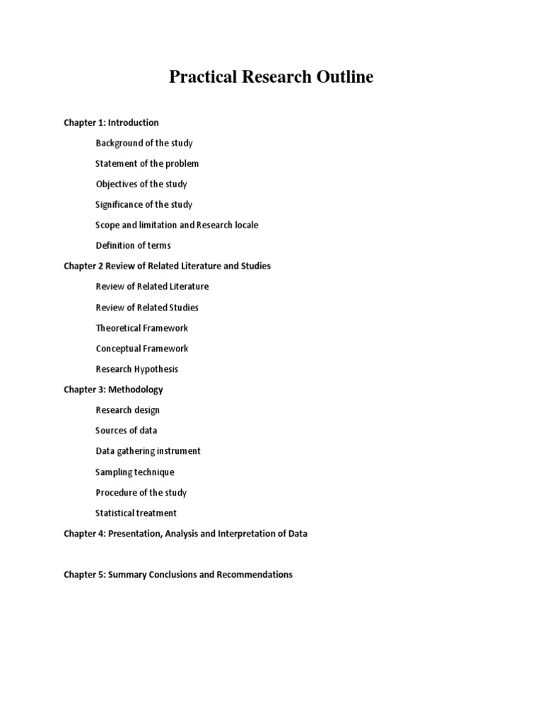 Practical Research Outline: Chapter 1: Introduction | PDF