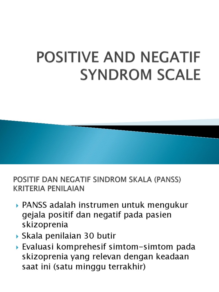 Skala PANSS: Evaluasi Gejala Skizofrenia | PDF | Pengembangan Diri | Sains & Matematika