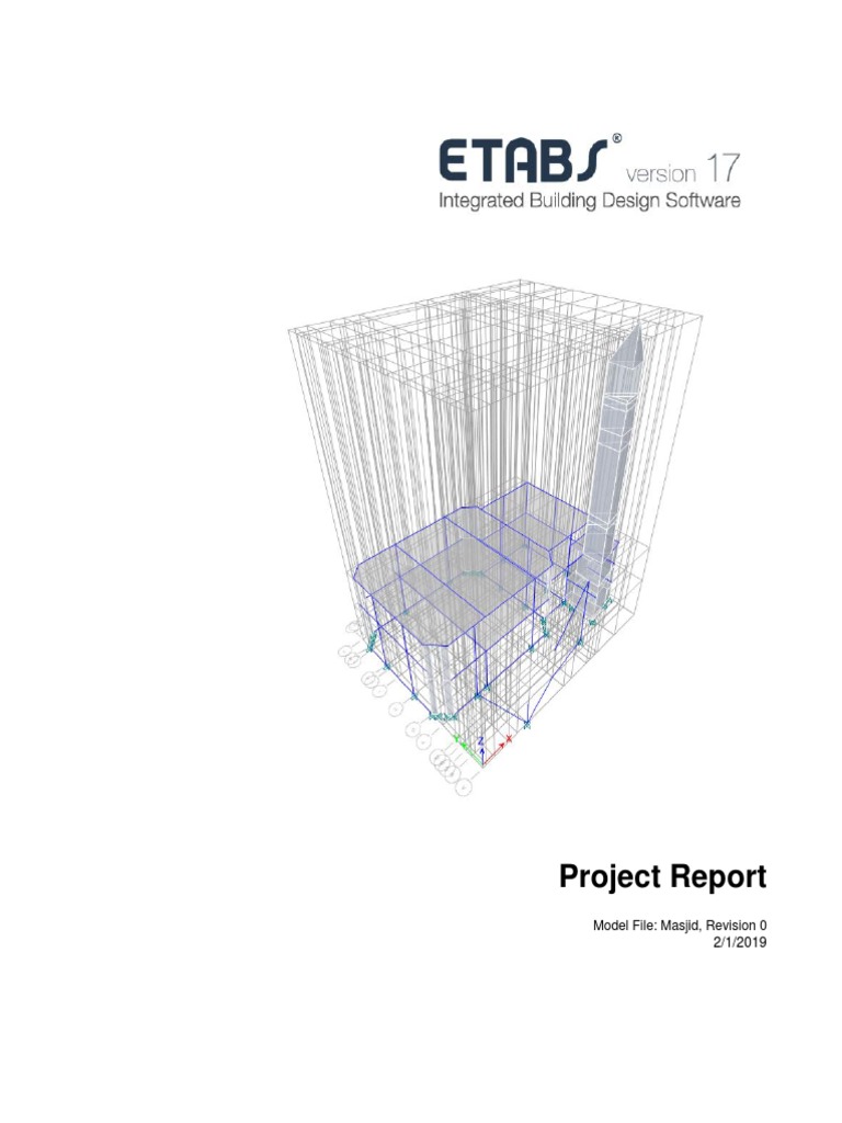 ETABS Project Report For Design of A Masjid | PDF | Concrete ...
