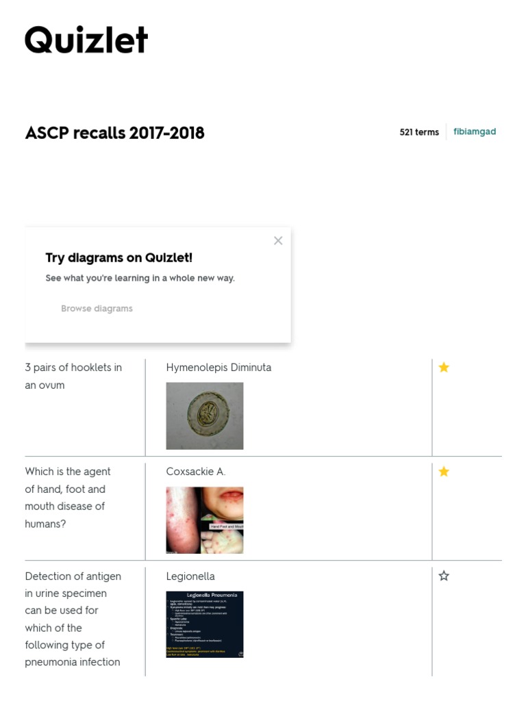 ASCP Recalls 2017-2018 Flashcards - Quizlet - Amgad | PDF | Renal Function | Diagnosis Of Hiv/Aids